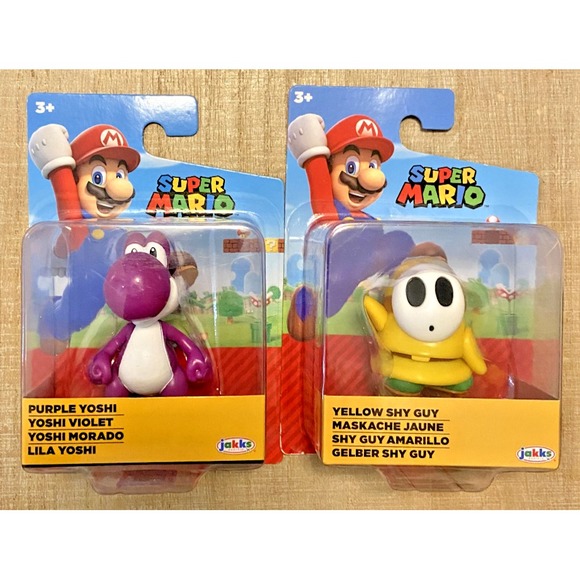 Toys | Purple Yoshi Yellow Shy Guy Super Mario Jakks Pacific 25 Figures ...